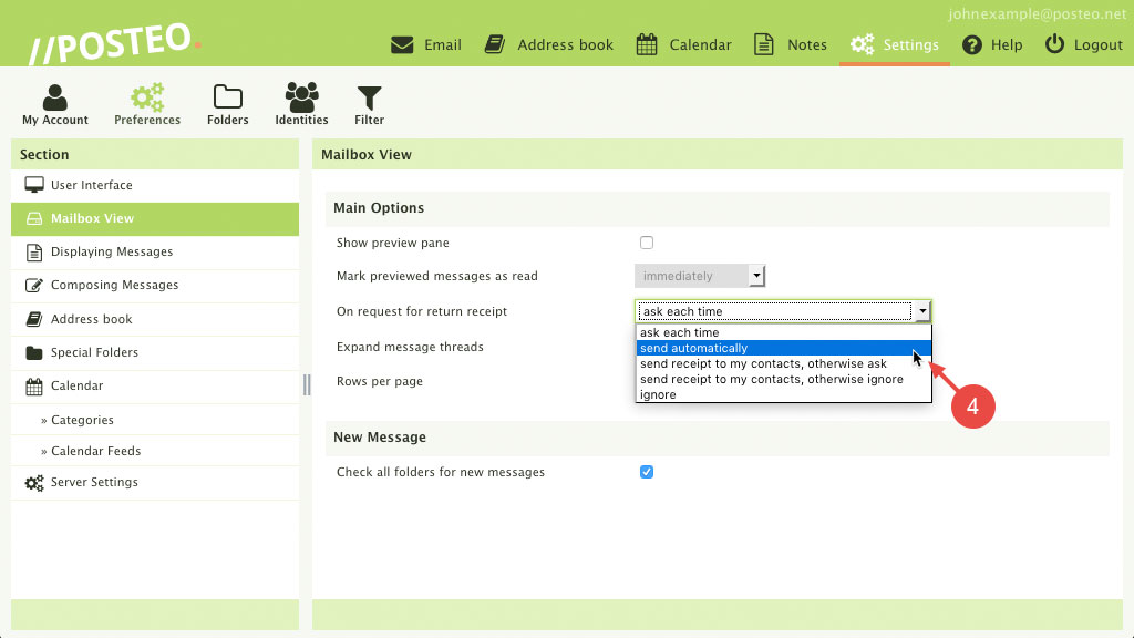 Help How Do I Activate An Automatic Return Receipt Posteo de
